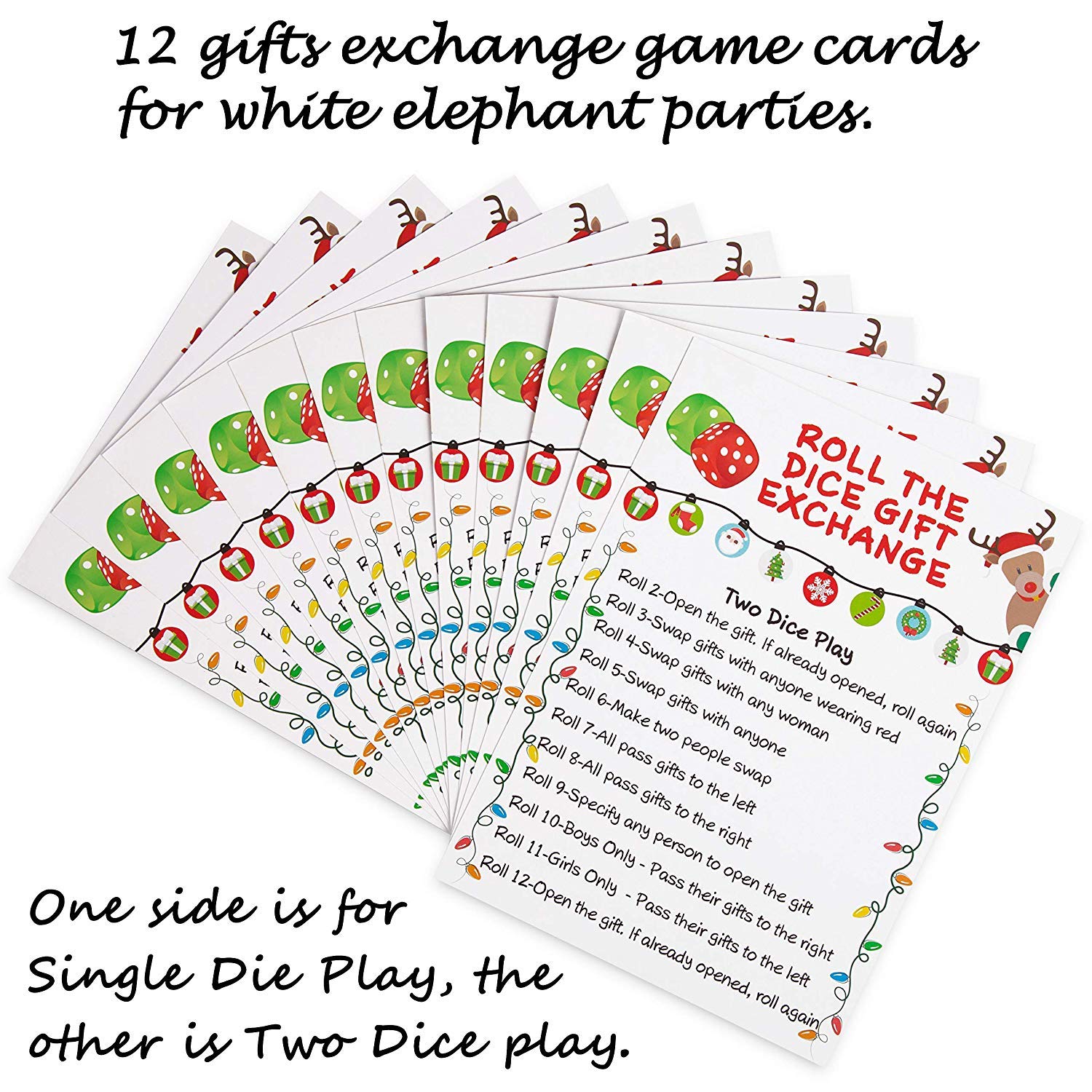 90shine Christmas Game White Elephant Gift Exchange Xmas Holiday Party Decoration Supplies