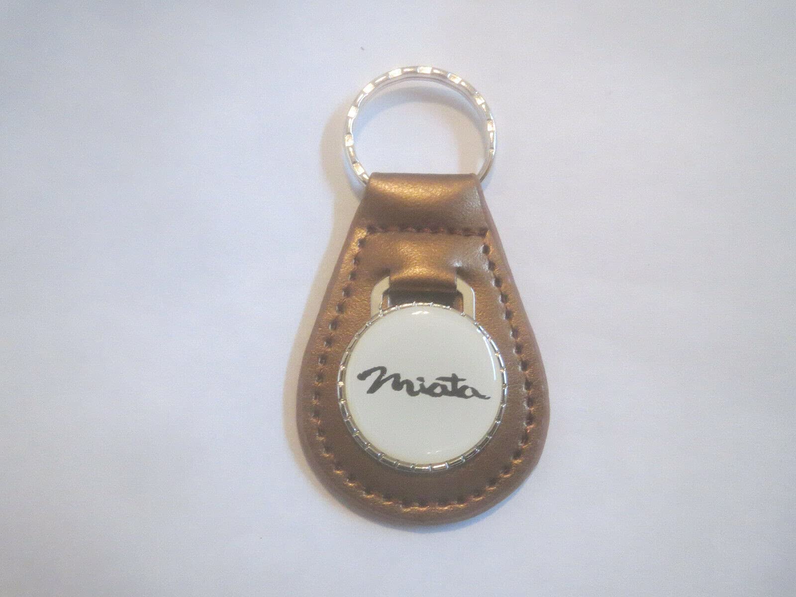1990's 2000's MIATA VINTAGE LOGO LEATHER KEYCHAIN - COPPER