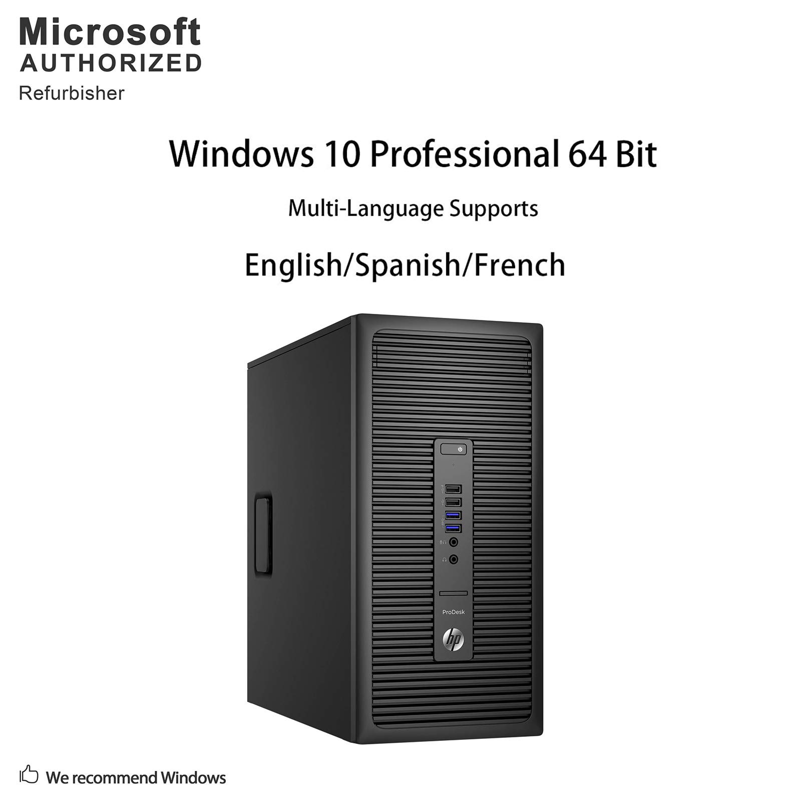HP ProDesk 600 G2 Microtower High Performance Desktop PC, Intel Quad Core i7-6700 3.4GHz, 32G DDR4, 512G SSD, WiFi, BT, DP, Windows 10 Pro 64 Language Supports English/Spanish/French(Renewed)