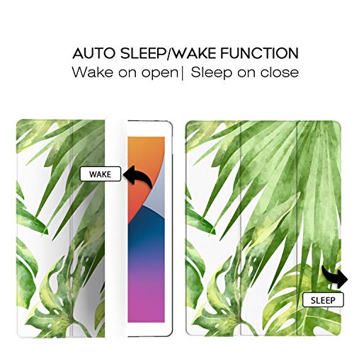 Vonna Case for Apple iPad Air 5th 2022 4th 2020 Gen 3th 10.2 12.9 Pro 11 10.5 9.7 Mini 6 5 4 3 2 1 Magnetic Closure Design Print Palm Leaf Slim Tropic Stand Watercolor Monstera Green Leaves vm252
