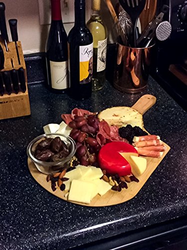 Camco Bamboo Pizza Peel, Charcuterie with Handle - Pizza & Bread Serving or Baking Board | Cutting Board & Serving Tray for Fruit, Vegetables and Cheese - (53000)