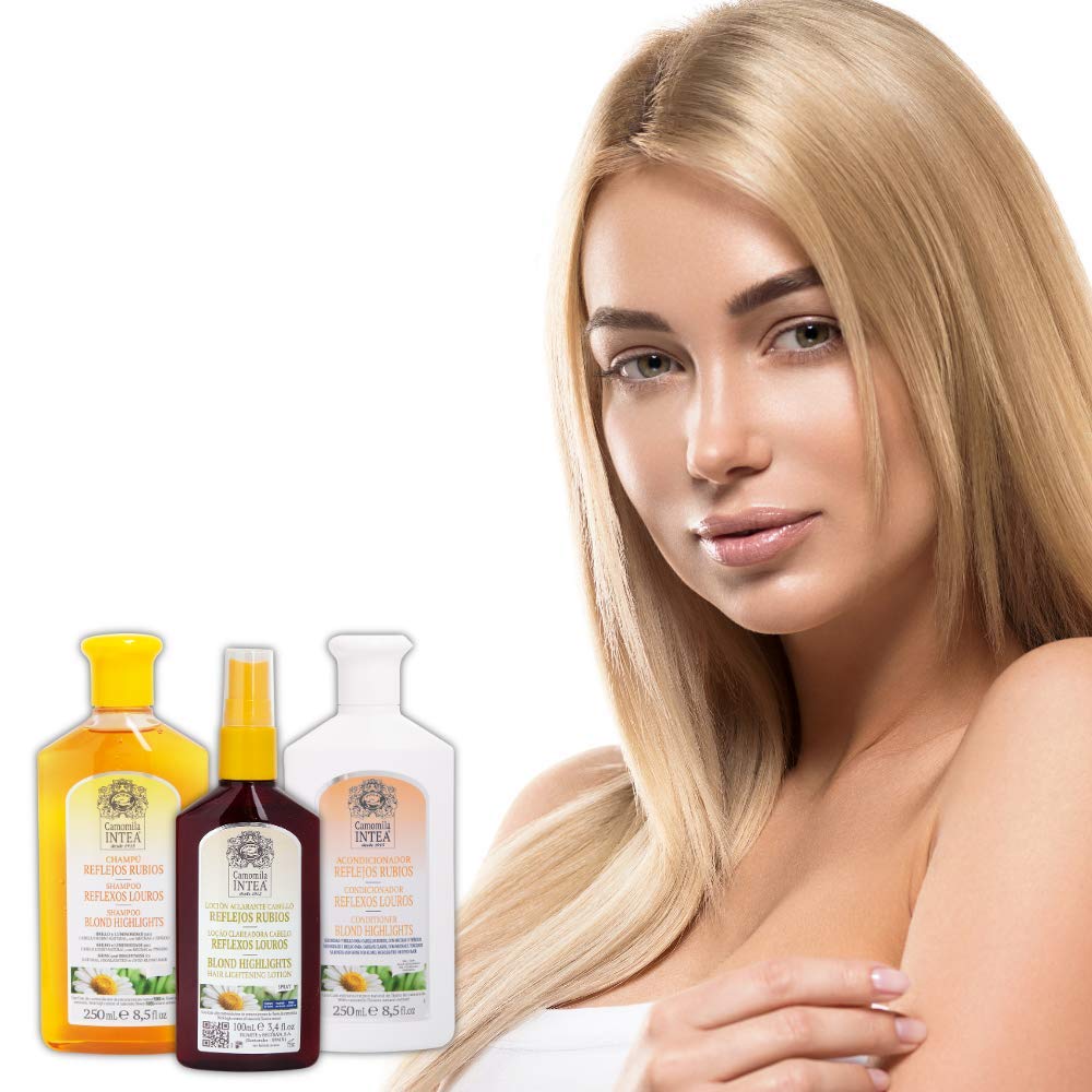 Camomila Intea Shampoo and Conditioner Set - Highlights Enhancer made with Natural Chamomile Extract - Hair Lightener Lotion INCLUDED