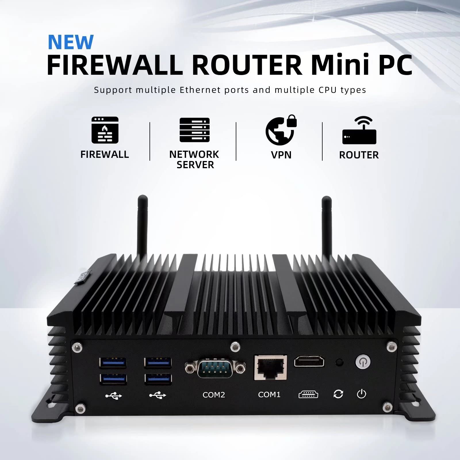Firewall Micro Appliance Mini PC Core i7 10510U, 6 i225 2.5Gbe LAN, 32GB DDR4 RAM 1TB SSD, HD, USB3.0, 2* COM, Mini PCI E Wifi, SIM Card Slot, AES-NI, W 10 pro, VPN Router, Network/Industry