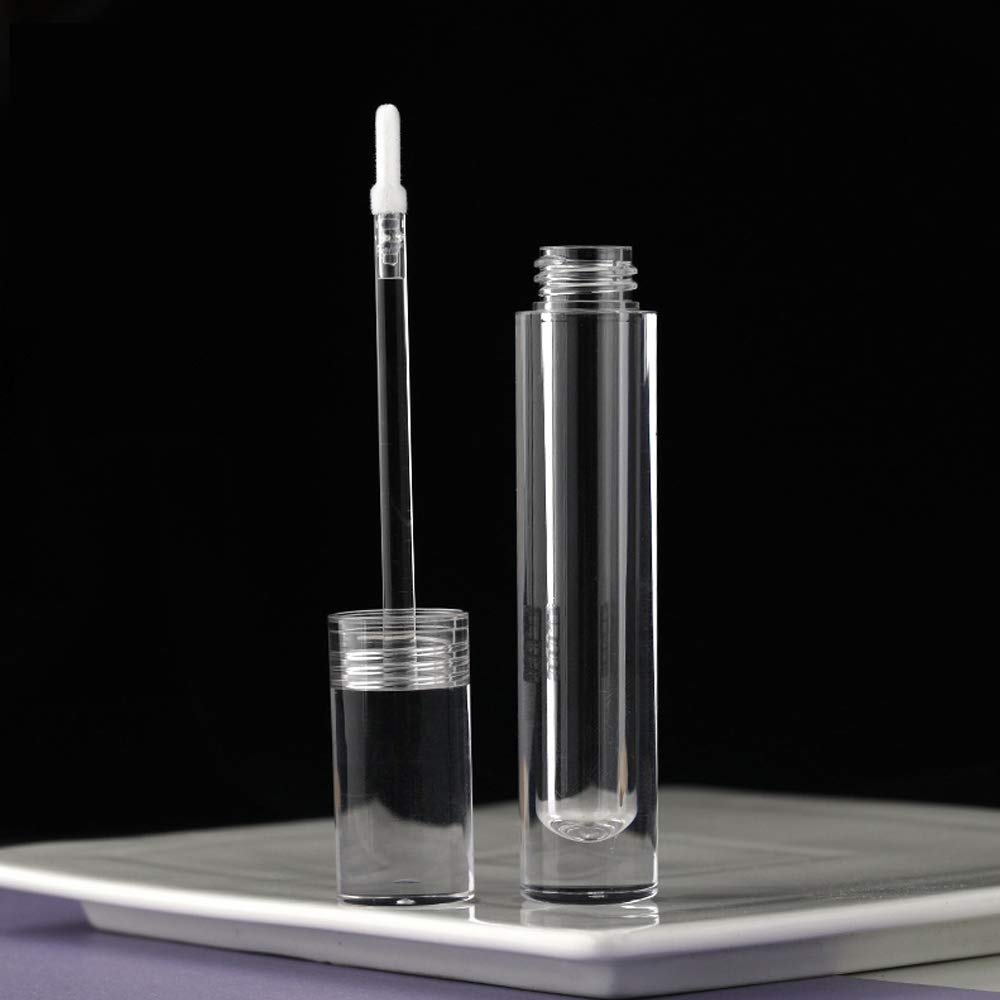 Lip Gloss Tubes with Wand Empty, 10 Pack 5ml Transparent Lip Gloss Containers, Clear Crystal Lip Gloss Tubes with Rubber Stoppers for DIY Lip Gloss