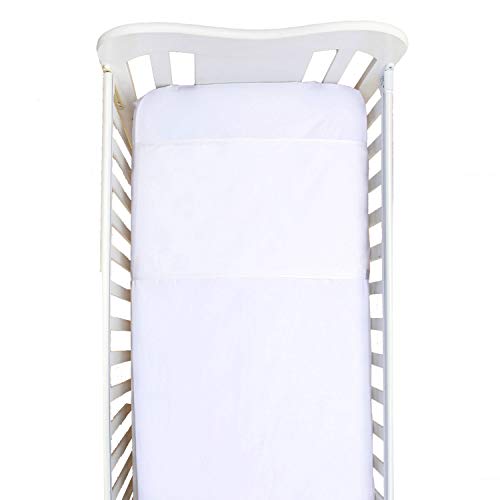 Cozysilk 100% Mulberry Silk Cot Sleeve for Cribs, Mini Crib Silk Slip, with 100% Cotton Crib Fitted Sheet 28x52 Inch for Standard Crib and Toddler Mattress, White
