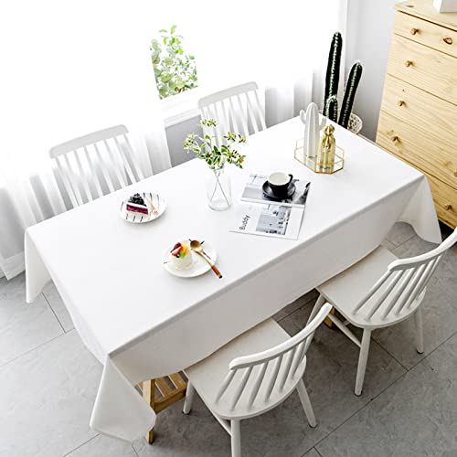 6 Pack Tablecloth 60 x102 inch Polyester Table Cloth for 6 Foot Rectangle Tables,Stain and Wrinkle Resistant Washable Fabric Table Covers Polyester White Table Clothes for Wedding,Party,Banquet