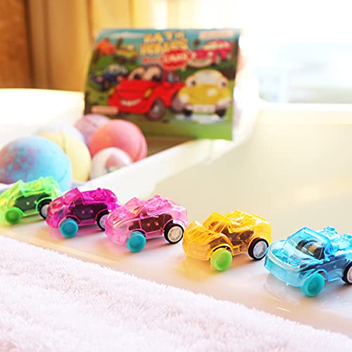CF Natural Daily Cars Bath Bomb Gift Set with Pull-Back Cars Inside, 6 Pack 7oz Huge Bath Bombs for Kids, Organic Rich Foam and Strong Fizzie Bath Bombs for Chrildren…