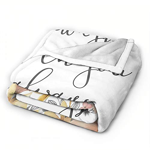 Bible Verse - I Am with You Always Fleece Throw Blanket Lightweight Super Soft Flannel Bed Blanket Perfect Home Decor for Couch Chair Sofa Living Room 60"X50" Medium