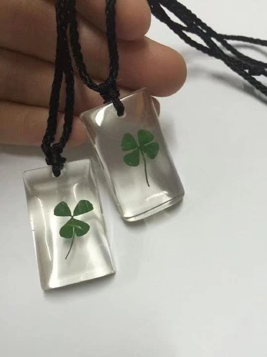 12 Pcs Exquisite Real Four Leaf Clover Pendant Jewelry Ornaments
