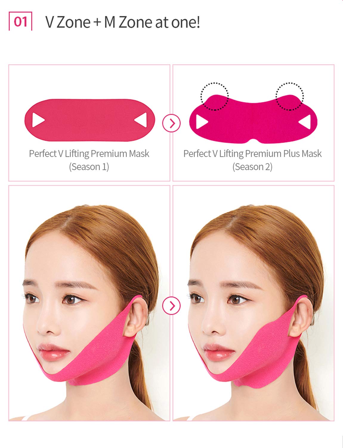 Avajar Double Chin Mask Creator Caffeine V Lifting Premium Plus+ Mask 5pcs - V Line Mask | Face and Neck Line Mask | Facial Strap Mask | Chin Strap For Double Chin| V Line Face Mask