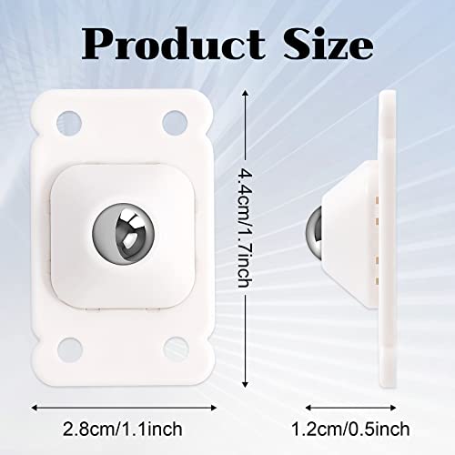 32 PCS Self Adhesive Caster Wheels,Mini Swivel Wheels Stainless Steel Paste Universal Wheel,360 Degree Rotation Sticky Pulley,Small Adhesive Wheels for Furniture Storage Box Trash Can (White)