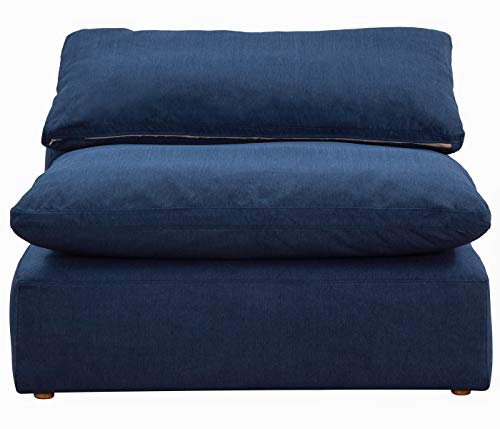 Sunset Trading Contemporary Puff Collection 3 PC 132" Wide Slipcovered Modular Sofa | Stain Proof Water Resistant Washable Performance Fabric | Navy Blue Sectional, Configurable