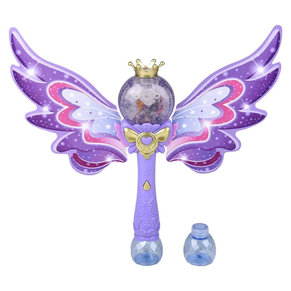 14” Fairy Bubble Blower Wand with Dazzling LED Lights – Forest & Twelfth Bubble Wands for Kids, Battery-Powered Bubble Blaster, Includes Bubble Solution – Perfect Bubble Blower for Toddlers (Fairy)
