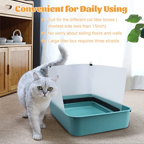 3Pcs Cat Litter Box Pee Shields, Cat Litter Box Pee Splash Guard Frosted Easy Clean Cat Litter Pan Pee for Open Top Litter pan (Litter Box Not Included)