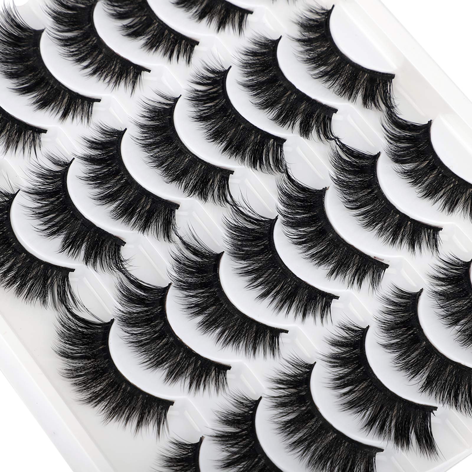 Cat Eye Lashes Natural Look False Eyelashes 14 Pairs Faux Mink Wispy Short Lashes Fluffy 3D Thick Strip Reusable Fake Eyelashes by HeyAlice