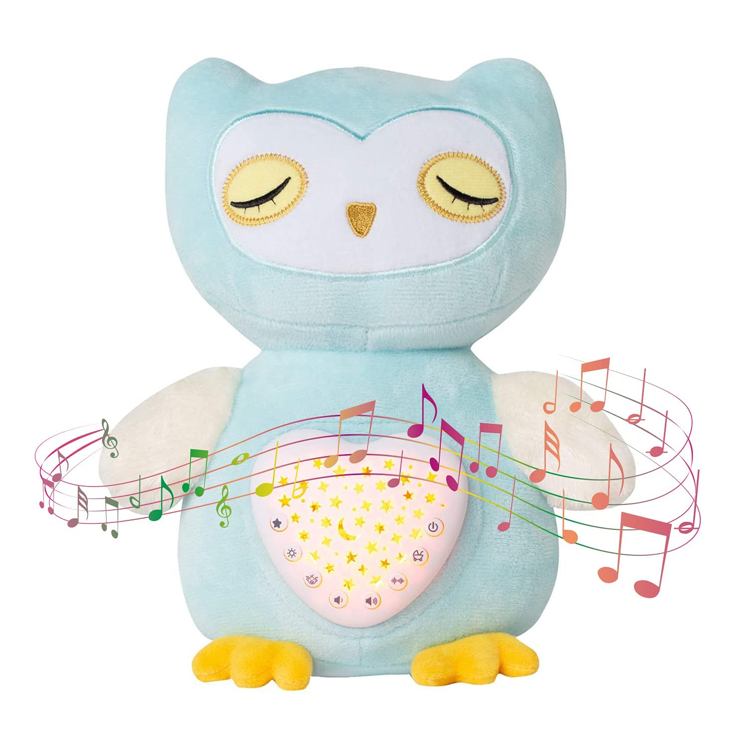 Cry Activated Sensor Toys, Olele Baby Sleep Soothers, Baby Sound Machine Toys, Night Light Soother, Baby Girl & Baby Boy Gifts for Shower & Registry, Baby Nursery Soother for Infant (Owl)