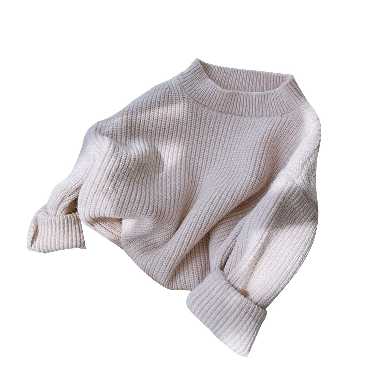 CIYCUIT Toddler Baby Girl Boy Sweater Fall Winter Warm Long Sleeve Knit Chunky Oversized Sweater Cream 6-12 Months