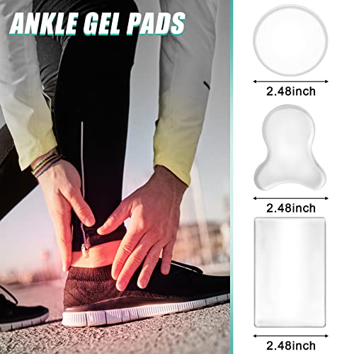6 Pcs Gel Ankle Pads Ankle Gel Discs Ankle Protector Brace Roller Skates Accessories for Men Women Boots Figure Ice Skating Hockey Inline Hiking Riding Ski Ankle Protection