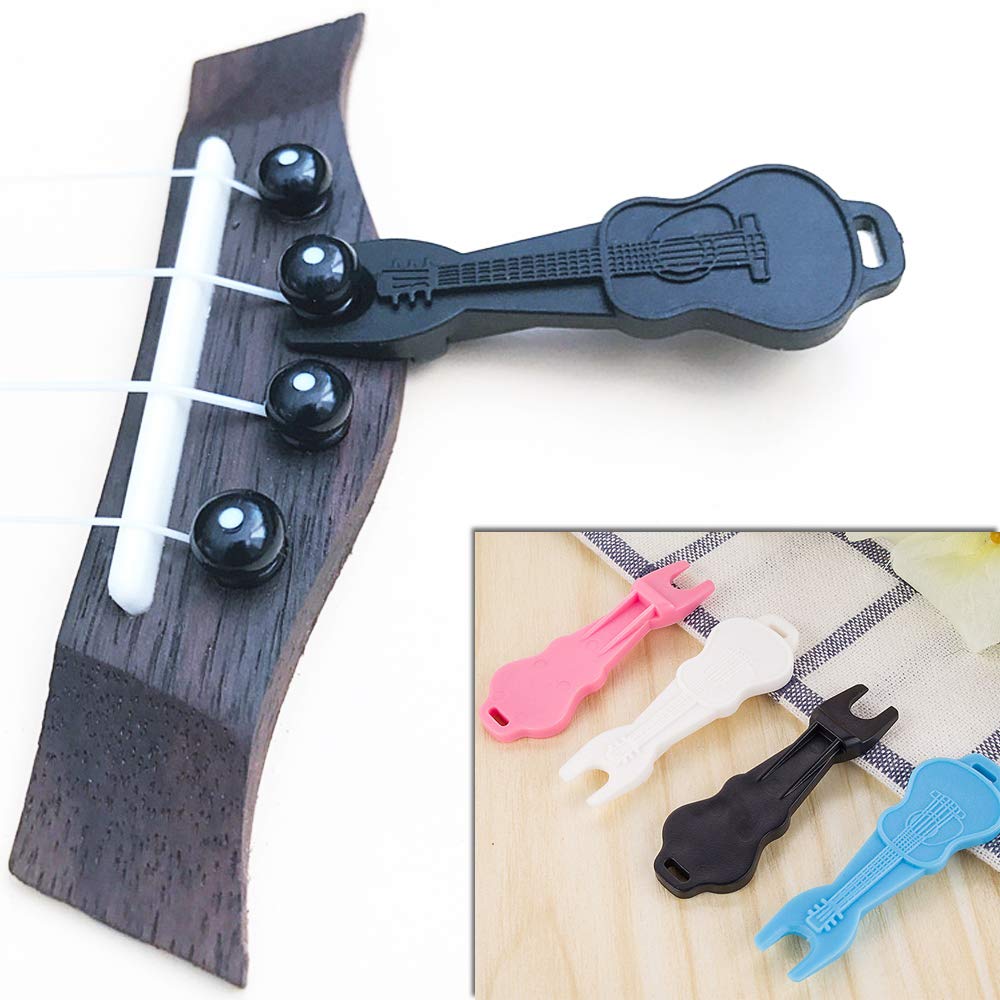24pcs Acoustic Guitar Bridge Pins Pegs with 1pc Bridge Pin Puller Remover, Ivory & Black-Jinlop
