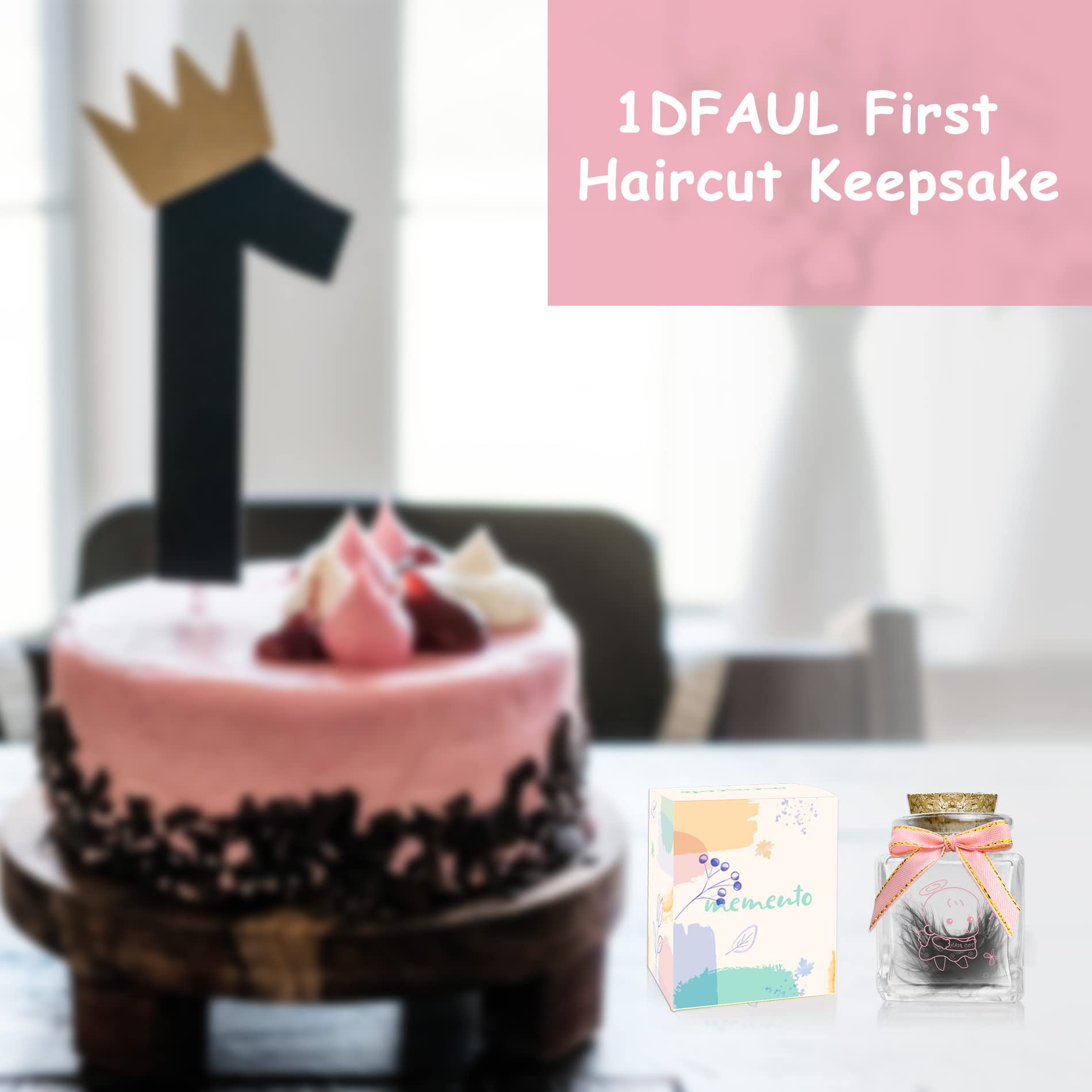 1DFAUL First Haircut Keepsake, Baby First Curl Keepsake Box for Memory Box for Keepsakes Holder, Hair Keepsake for Christening, Baby Shower Birthday Gift, Keep The Childhood Memory (Girl)