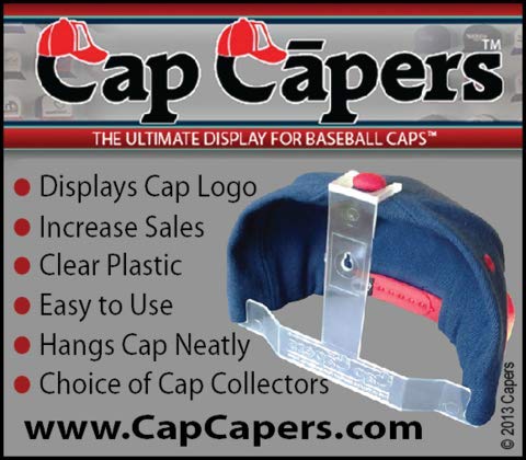 Cap Capers® Baseball Cap Display; Wall Mounted Hat Rack; Baseball Cap Storage & Organization; (24 pk) Great for Cap Collectors. The Ultimate Display for Baseball Caps