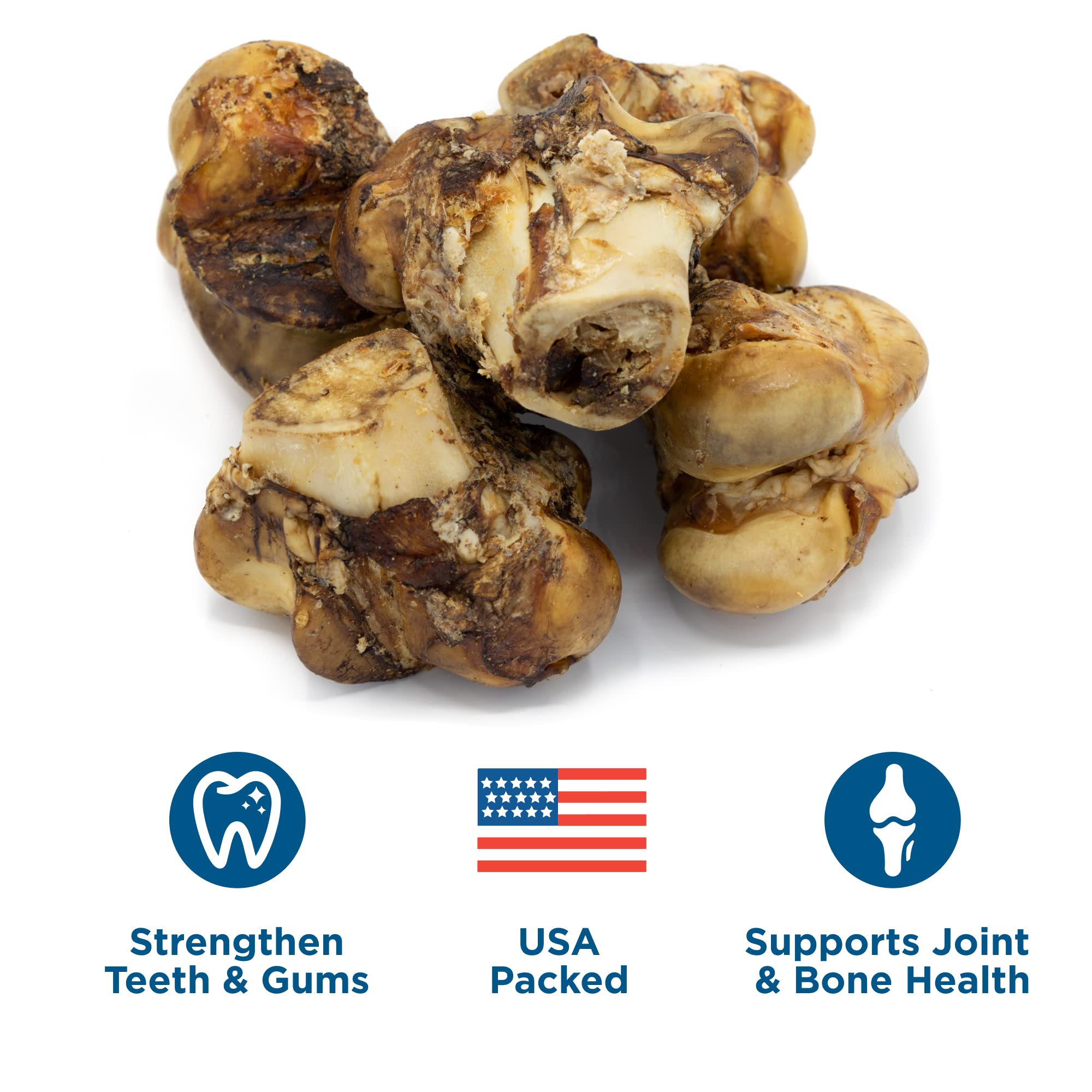 Best Bully Sticks All Natural Beef Knuckle Bones for Dogs - 5 Pack - Long Lasting Dog Bones for Aggressive Chewers