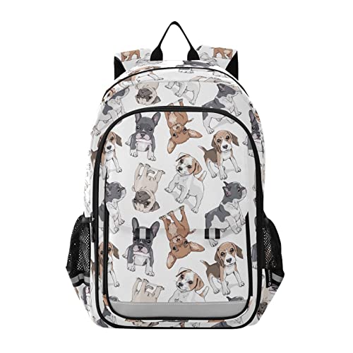 ALAZA Cute Puppy Pug Dog Print Animal Laptop Backpack Purse for Women Men Travel Bag Casual Daypack with Compartment & Multiple Pockets