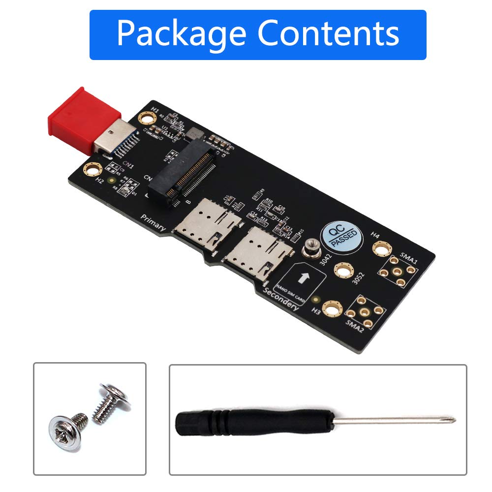 SUPERPLUS NGFF(M.2) to USB 3.0 Adapter with Dual Nano SIM Card Slot for 3G/4G/5G Module