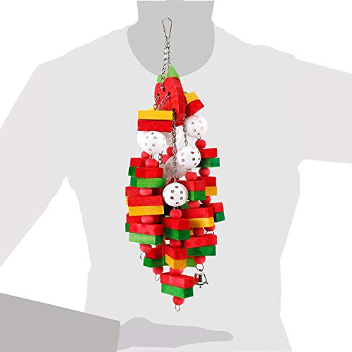 Aigou Parrot Toys, Bird Chewing Toy for Large Medium African Grey Macaws Cockatoos Eclectus Amazon