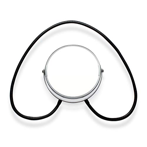 Double Sided Mirror, Standard Viewing and 5X Magnification, Mirror' arm is Flexible to Around The Neck