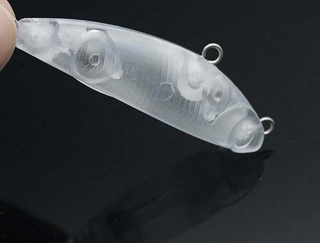 10PCS Unpainted 5.6cm 4g Pencilbait Popper lipless Blanks with Free 3D Fishing Eye Crankbait Baits Simulation Blank Body Clear Hard Clear Minnowbait Topwater Freshwater DIY Lure kit 8324