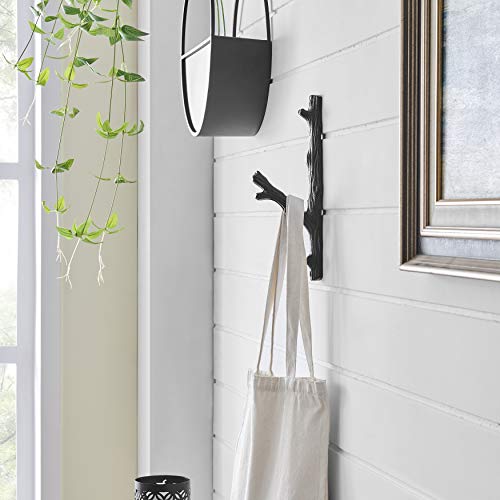 Danya B. Cast Iron Tree Branch Wall Hook 2-Piece Set | Wall Mounted | For towels, bags, purses, coats, jackets, scarves, hats, caps, robes | Use in Entryway, Bedroom, Hallway, Bathroom, Kitchen- Brown