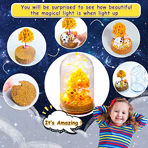 HeyKiddo Make Your Own Magic Night Light - Fairy Lantern Craft Kit for Kids, Arts and Crafts Nightlight Project Novelty for Girl Age 4 5 6 7 8 9 Year Old, DIY Decorative lamp Set for Room Decor