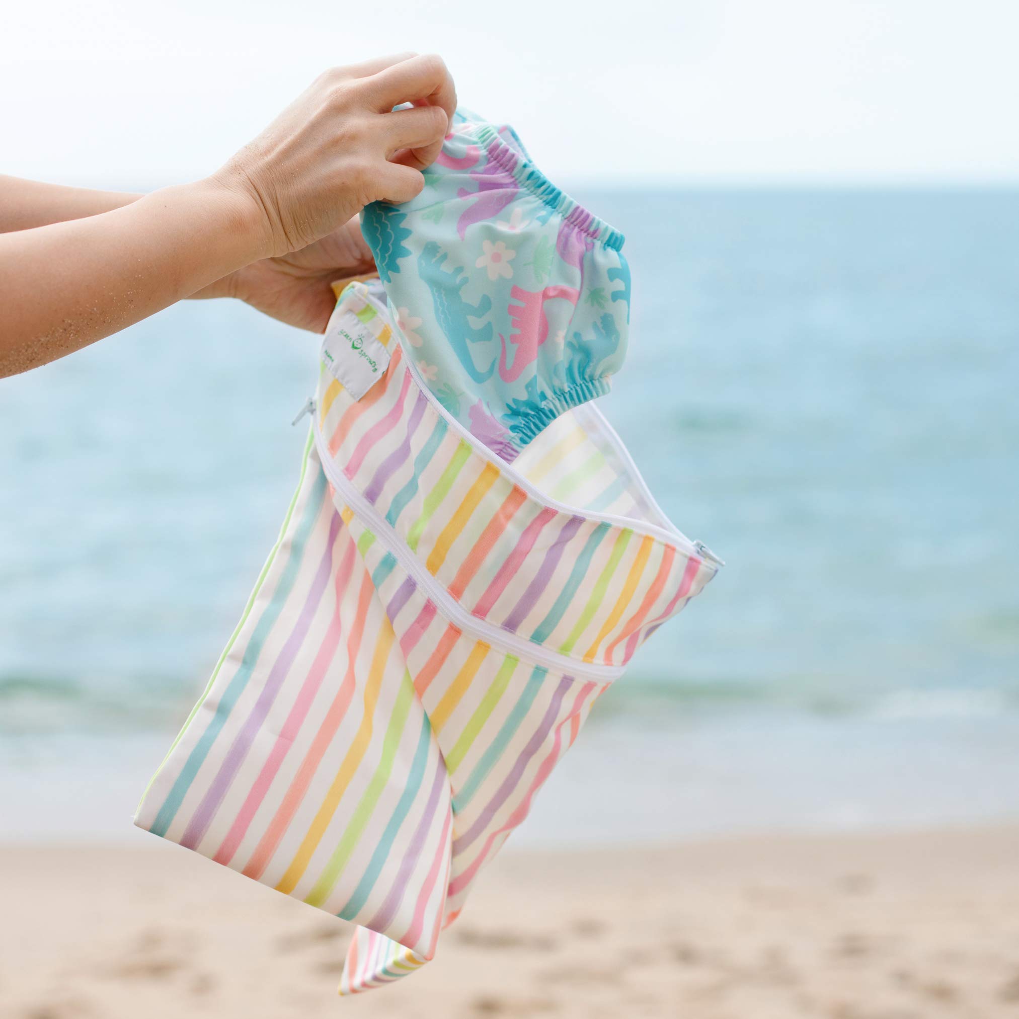 i Play Girls Reusable Absorbent Baby Swim Diapers Aqua Dinosaurs 3T
