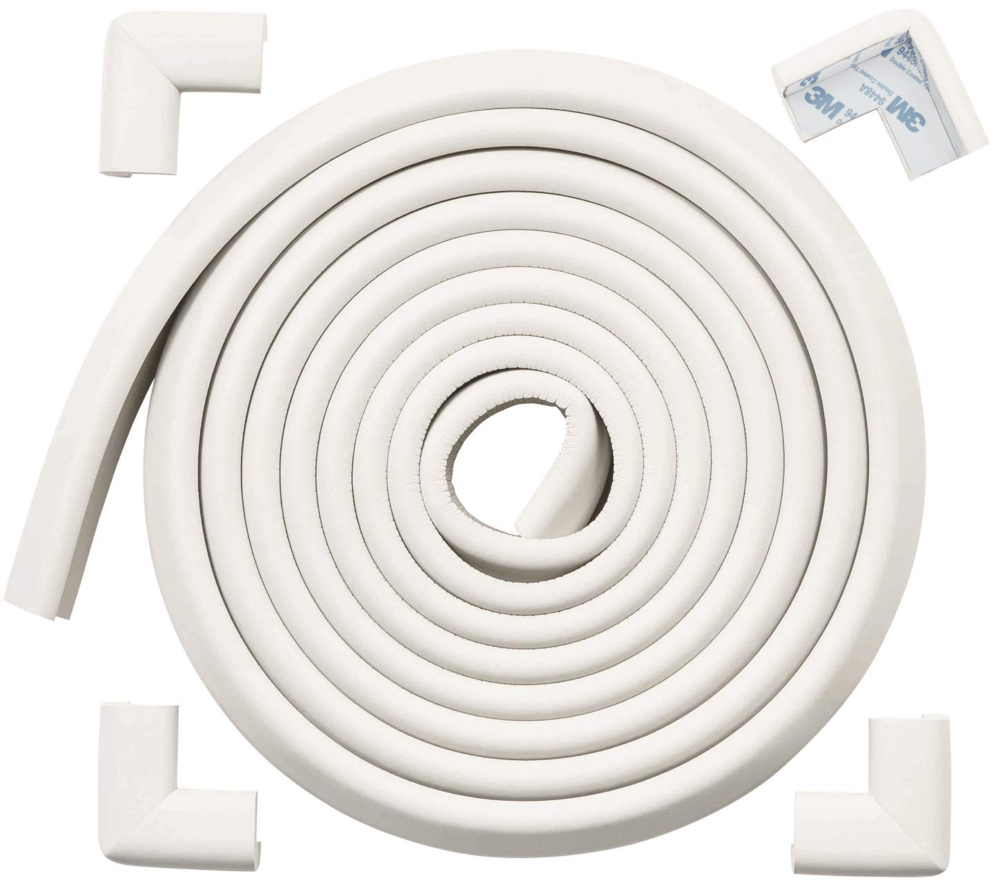 21ft Edge 4 Corners - Bundle & Save - RovingCove HeftyFit Edge Guard (6ft Edge Only, Oyster White) + RovingCove HeftyFit Edge Corner Guards (15ft Edge 4 Corners, Oyster White)