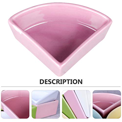 POPETPOP Hamster Bowl Ceramic Chewing Food Dish Water Bowl for Small Rodents Gerbil Hamsters Mice Guinea Pig Cavy Hedgehog Small Animals (Random Color)