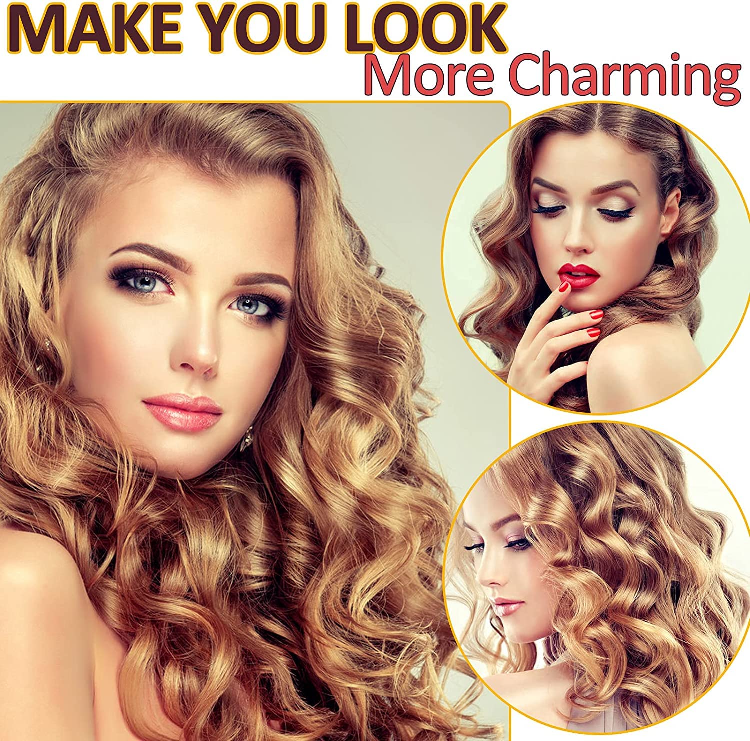 Super Jumbo Hair Rollers, 12 Pack Self Grip Salon Hairdressing Curlers, Hair Curlers Sets, DIY Curly Hairstyle for Long Hair, Colors May Vary, Jumbo Plus