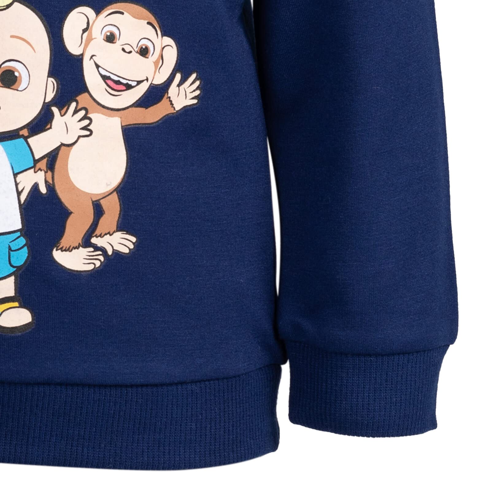 CoComelon Kiki Cat Mochi JJ Infant Baby Boys Fleece Sweatshirt and Jogger Pants Set Navy/Gray 18 Months