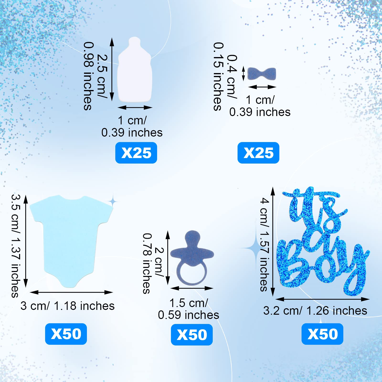 200 Pack Gender Reveal Party Supplies Blue Confetti It's a Boy Table Sequins Baby Shower Confetti It's a Boy Confetti Table Confetti for Baby Shower Party Decorations Supplies