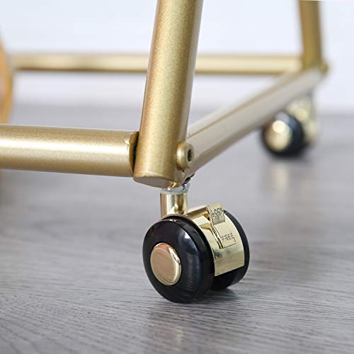 IronFashion Gold Clothing Rack, Boutique Display Clothes Rack with Wheels, Modern Garment Rack for Retail Use (47.24" L)
