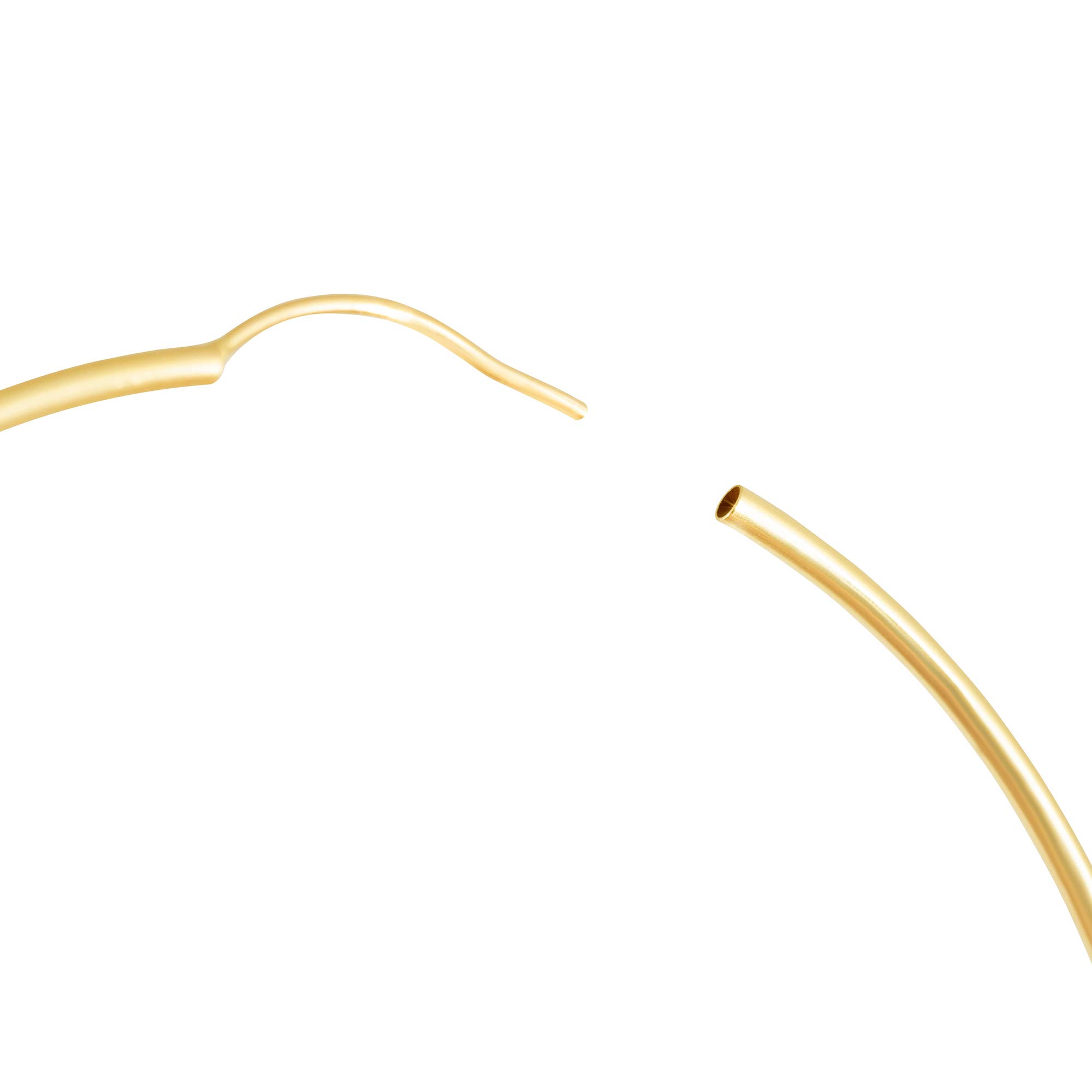 14k Yellow Gold Women's Endless Tube Hoop Earrings 1.5mm Thick x 60mm Diameter