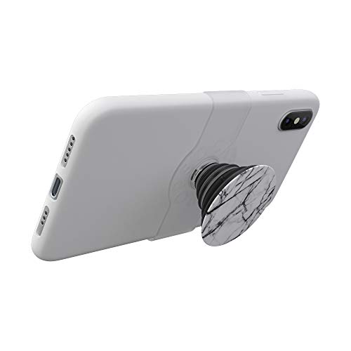 PopSockets Phone Grip Slide for Phones and Cases, Sliding Phone Grip with Expanding Kickstand, PopSlide for Apple Silicone Case, iPhone Xs Max - Clear Day