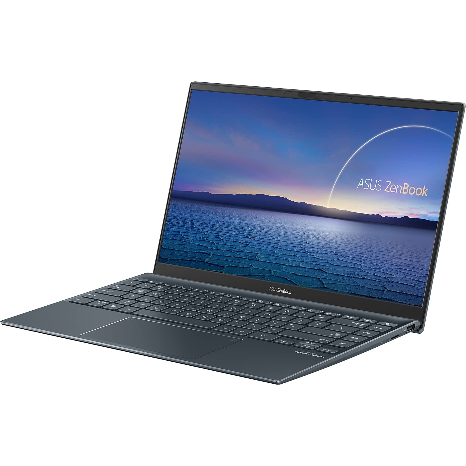 ASUS ZenBook 14 Ultra-Slim Laptop 14” Full HD NanoEdge Display, Intel Core i5-1135G7, 8GB RAM, 512GB PCIe SSD, NumberPad, Thunderbolt 4, Windows 10 Home, AI noise-cancellation, Pine Grey, UX425EA-EH51