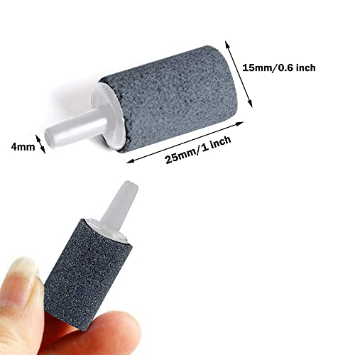 50 Pack 1 Inch Air Stone,Aquarium Air Stones, Cylinder Bubble Diffuser Airstone Fish Tank Bubbler Air Pump Accessories for Aquariums Hydroponics Grey (50 Pack)