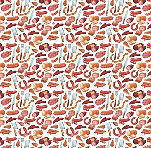 Stesha Party Meat Gift Wrap - Funny Wrapping Paper - Chef Present - 30 x 20 Inch (3 Sheets)