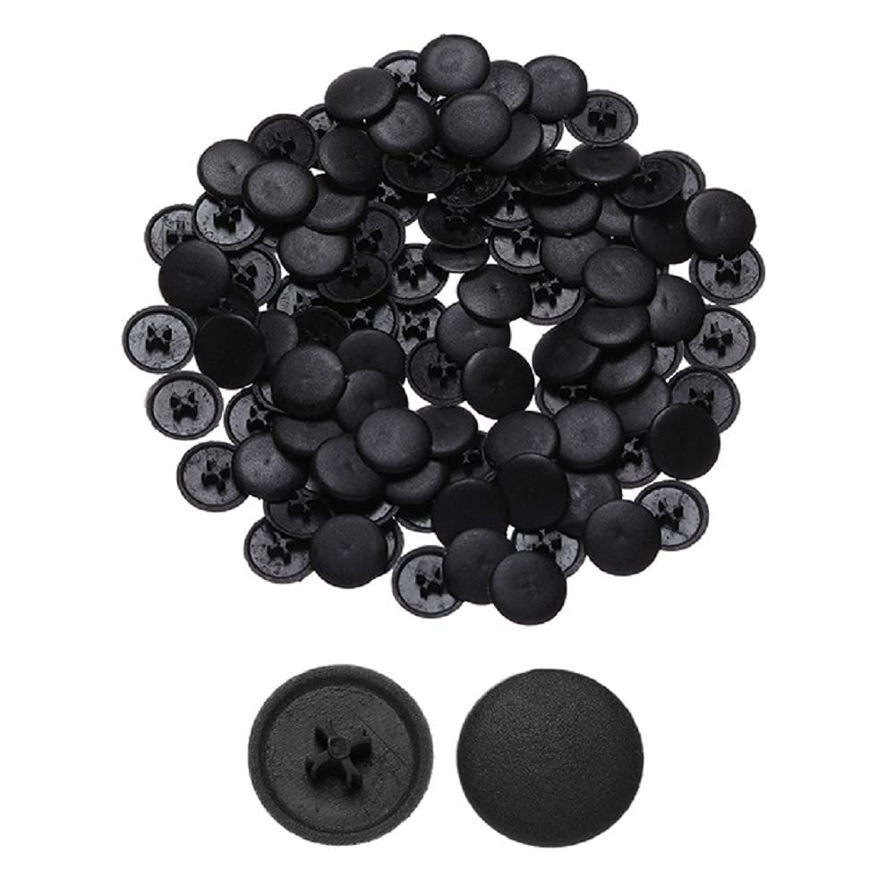 Chironal 200Pcs Colorful Plastic Screw Cap Cover Snap Protective Cap for Car Furniture Decorative Nuts Cover (Black 1)