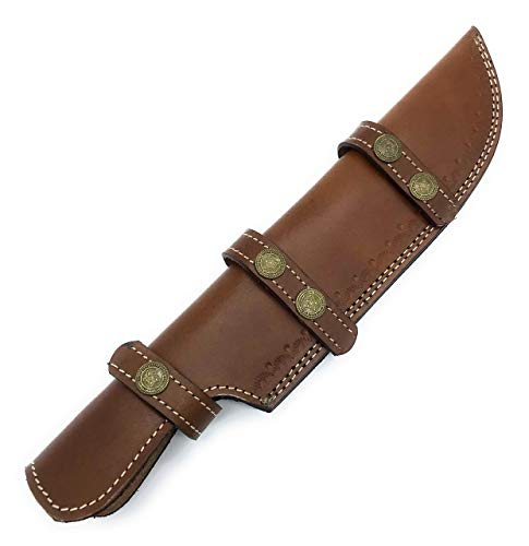 13.25" long custom handmade leather sheath for 8"β8.5" cutting blade knife
