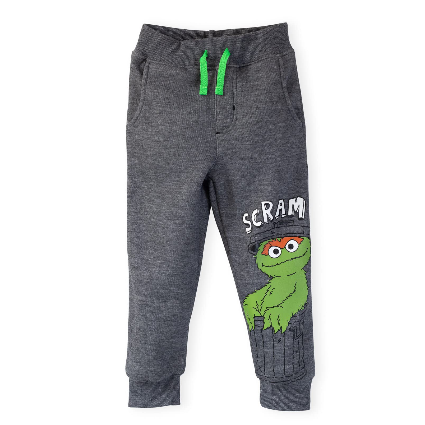 Sesame Street Elmo Cookie Monster Oscar The Grouch Toddler Boys Fleece 3 Pack Pants Blue/Gray/Red 2T