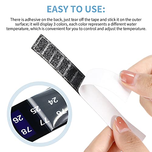 6 Pieces Horizontal Stick On Thermometer Strip Horizontal Thermometer Stickers Digital Temperature Display for Fermenting, Brewing, Wine, Beer, Kombucha Aquariums, 64-93°F (18-34°C) Adhesive Sticker