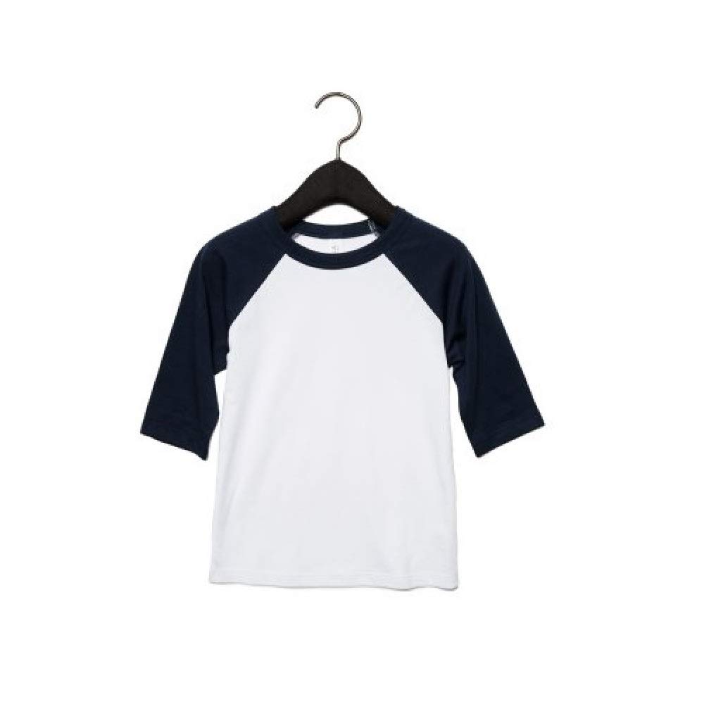 Bella Canvas 3/4-Sleeve Baseball T-Shirt (3200T) White/Red, 5T